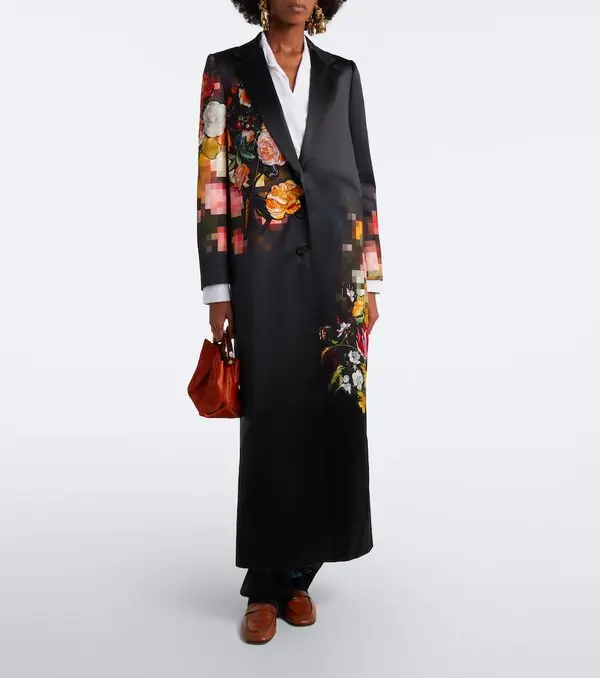 Dries Van Noten Floral Cotton And Silk Satin Coat