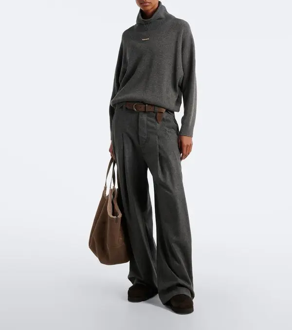 Brunello Cucinelli Wool, Silk, And Cashmere Turtleneck Sweater
