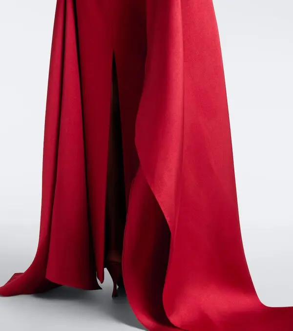 Solace London Olivia Satin-trimmed Crepe Gown - Red