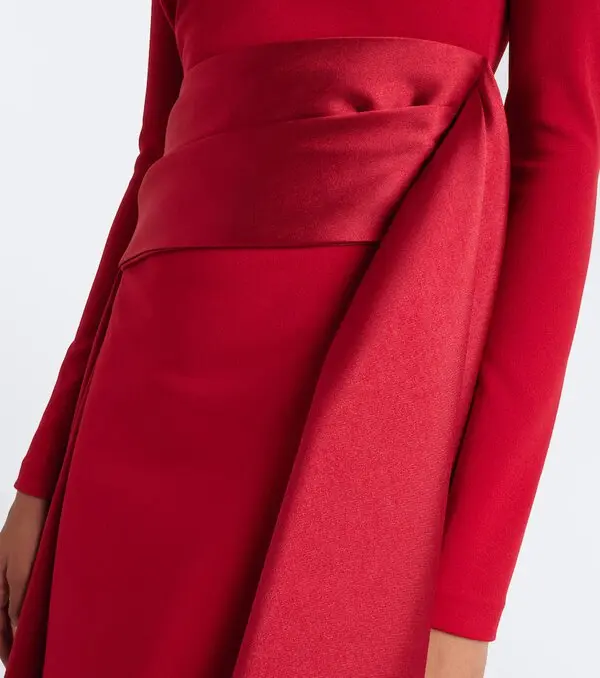 Solace London Olivia Satin-trimmed Crepe Gown - Red