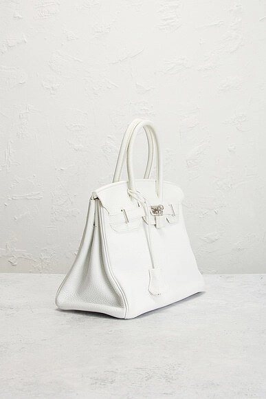 Hermès Taurillon Clemence Birkin 30 Retourne Handbag - Blanc