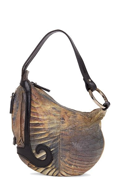 Fendi Distressed Oyster Shoulder Bag