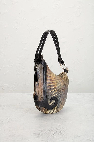 Fendi Distressed Oyster Shoulder Bag