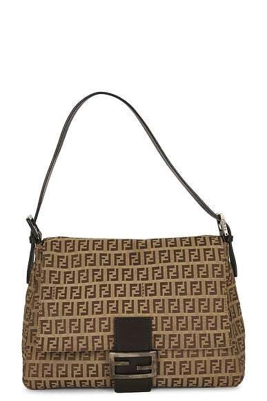 Fendi Zucchino Mama Baguette Shoulder Bag - Brown