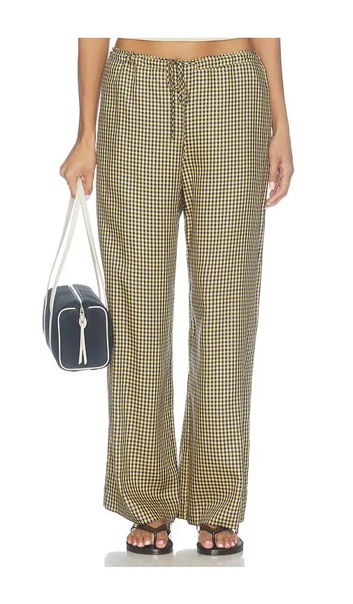 Donni. The Tencel Plaid Tie Pant - Multi