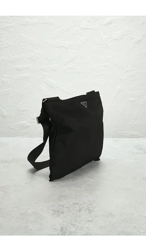 FWRD RENEW Prada Tessuto Flat Messenger Bag