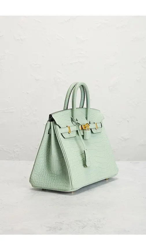 FWRD RENEW Hermes Matte Alligator Birkin 25 Handbag - Mint