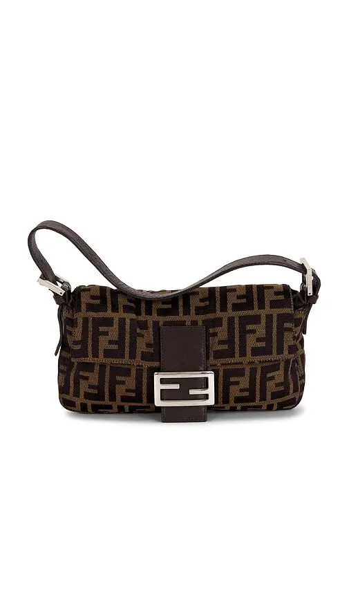FWRD RENEW Fendi Zucca Baguette Shoulder Bag - Brown
