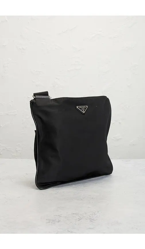 FWRD RENEW Prada Tessuto Flat Messenger Bag