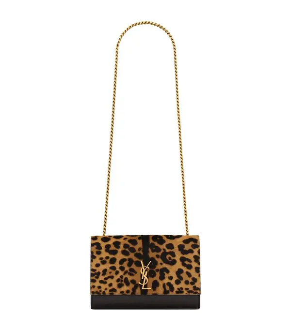 Saint Laurent Small Leopard Print Kate Cross-body Bag - Brown