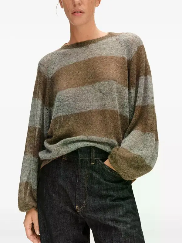 Bimba Y Lola Toffee Striped Wool Sweater