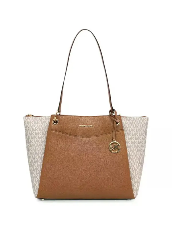 Michael Kors Logo-print Pebbled Tote Bag - Brown