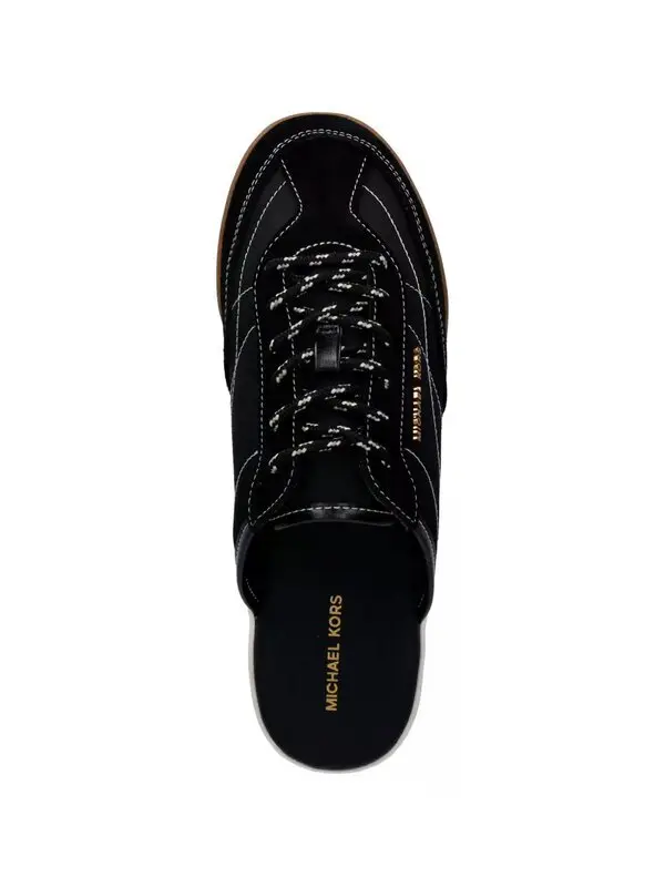 Michael Kors Nolan Nylon And Suede Mules