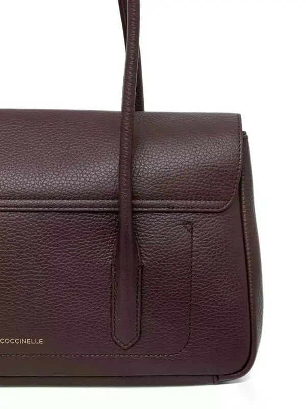 COCCINELLE Large C-me Lock Grained-leather Foldover Tote Bag