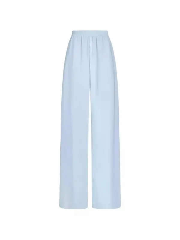 Oscar De La Renta Elasticated-waistband Wide-leg Trousers - Blue