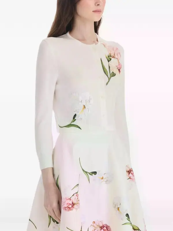 Oscar De La Renta Floral-embroidered Cardigan