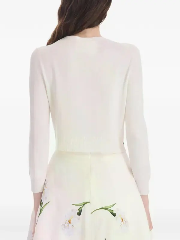 Oscar De La Renta Floral-embroidered Cardigan