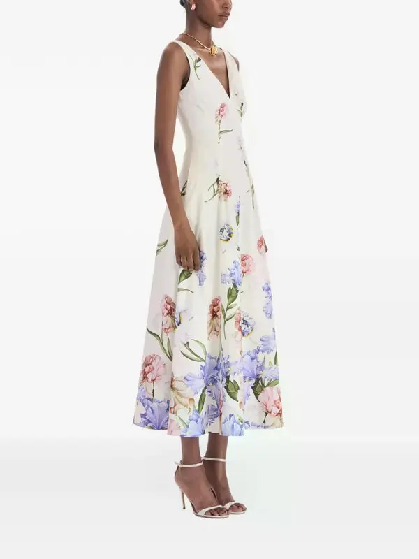 Oscar De La Renta Iris-print Midi Dress