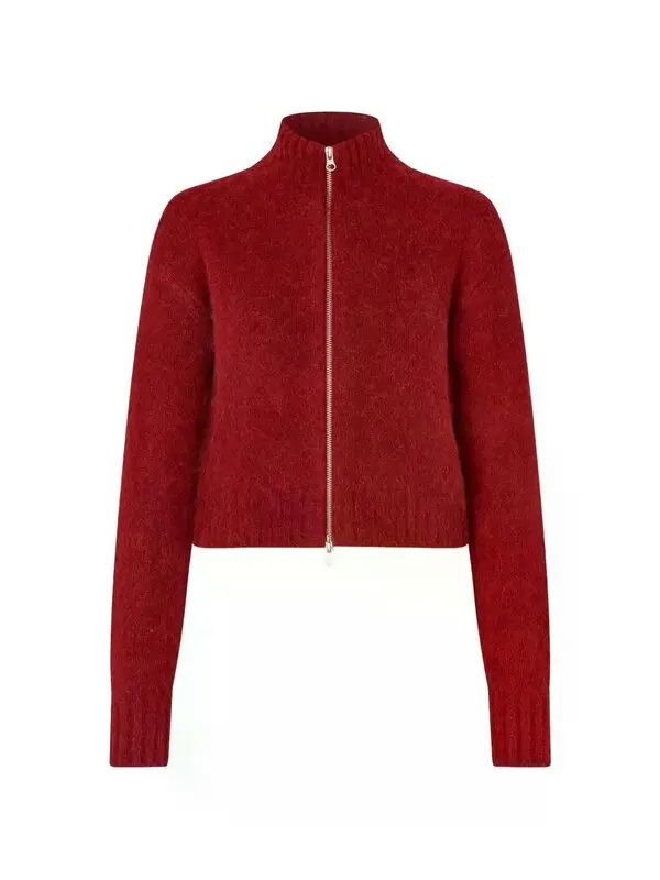 Samsøe Samsøe Zip-up Hig-neck Knitted Cardigan - Red