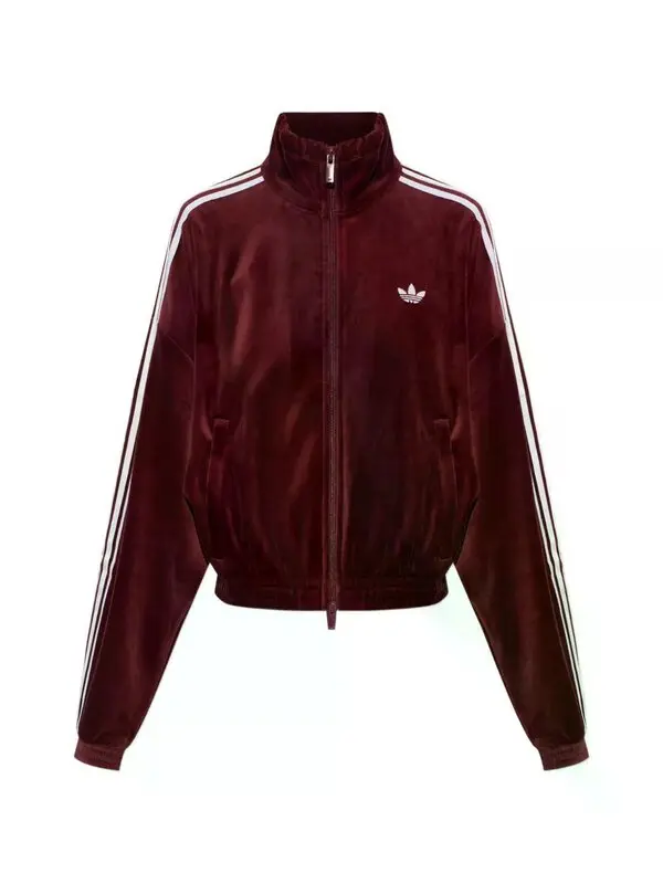 Adidas Pleated Velour Track Top - Red