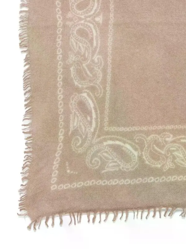 LISKA Paisley-print Frayed-hem Scarf