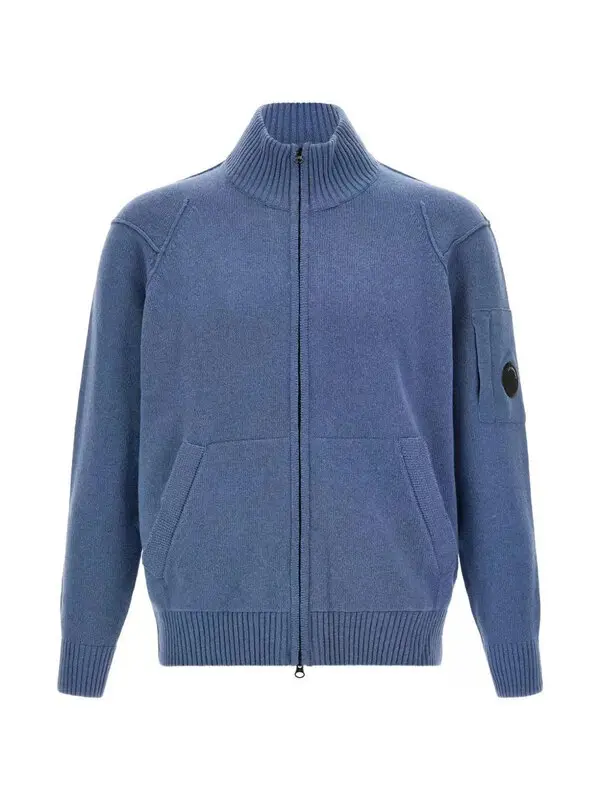C.P. COMPANY Lens Zip-up Cardigan - Blue