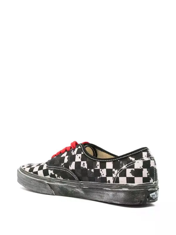 VANS Checkerboard-print Distressed Sneakers