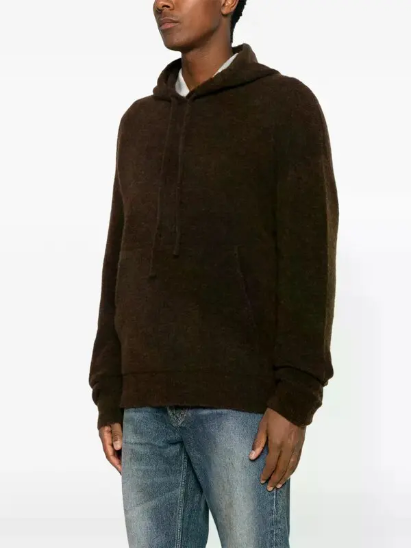 ATOMO FACTORY Brushed Drawstring Sweater - Brown