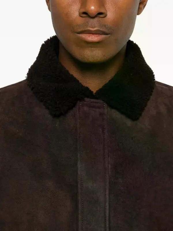 Tagliatore Shearling-collar Suede Jacket