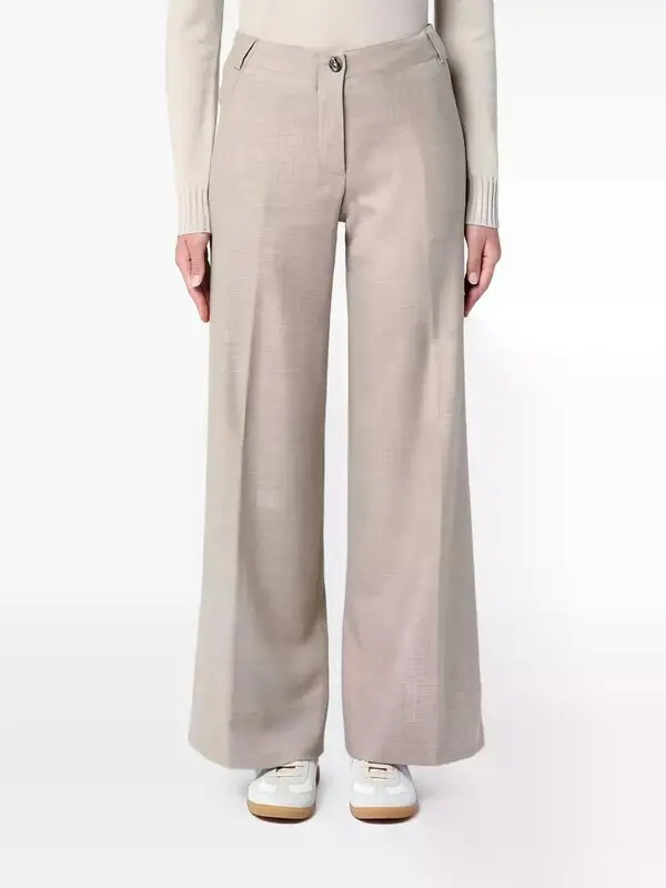 QL2 QUELLEDUE Pressed-crease Trousers - Neutrals
