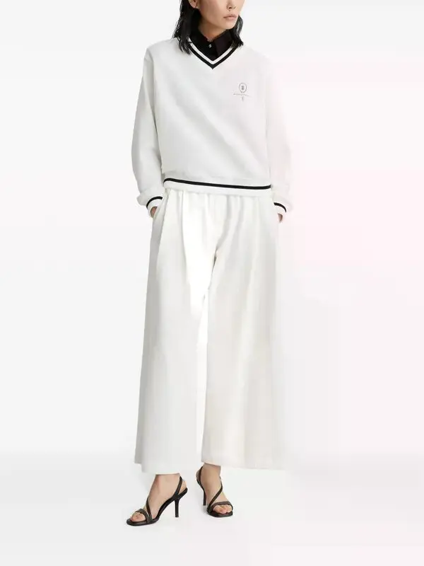 Brunello Cucinelli Logo-printed Striped-trim Sweatshirt