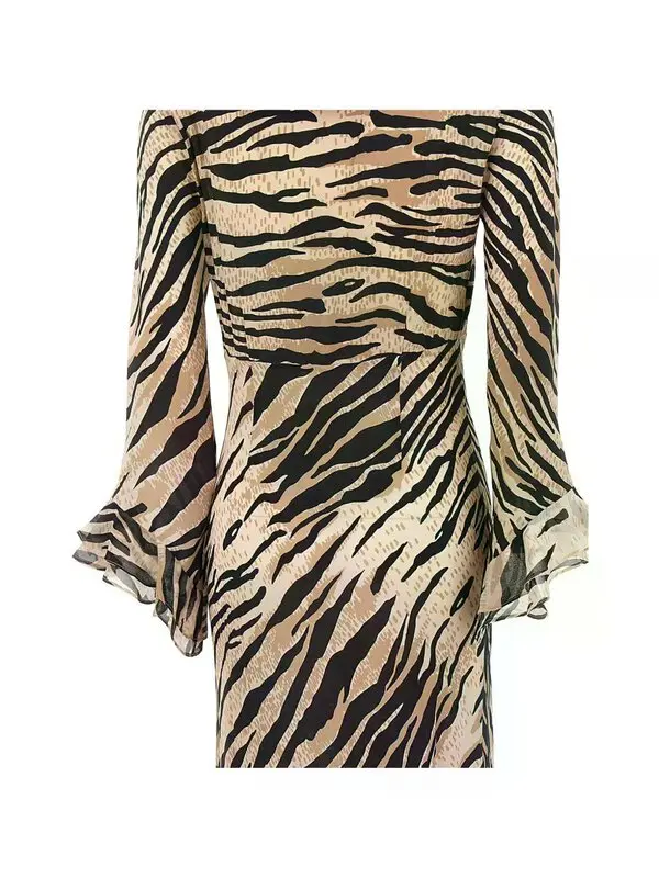 Rixo Provence Tiger-print Ruffled Maxi Dress