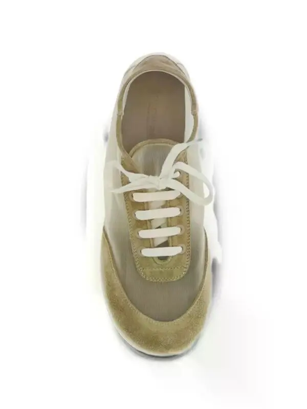 Dear Frances Mesh-panelled Suede Sneakers