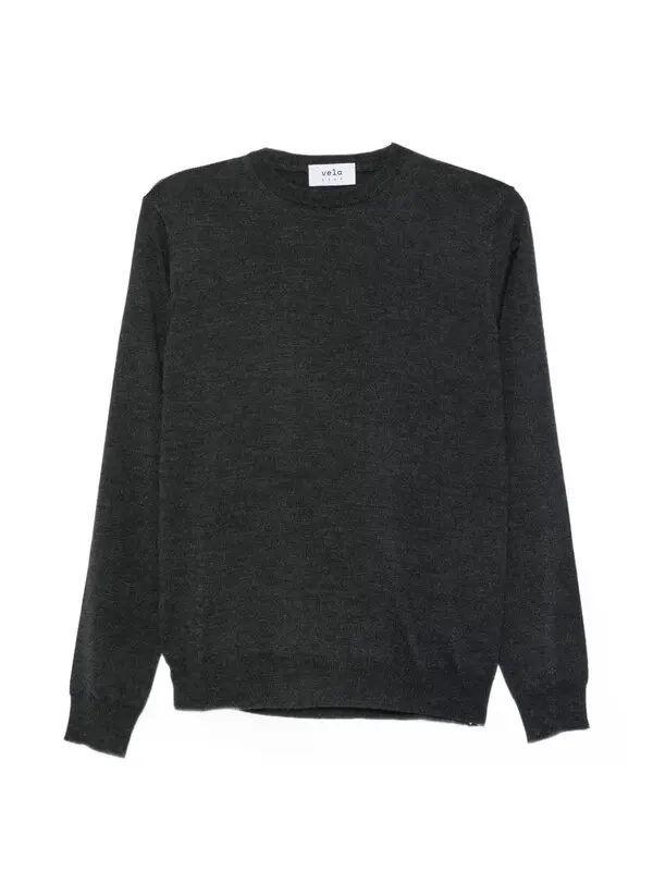 VELA SHOP Crew-neck Long-sleeve Sweater - Grey