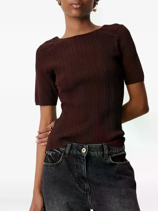 SESSUN Limone Ribbed Open-back T-shirt