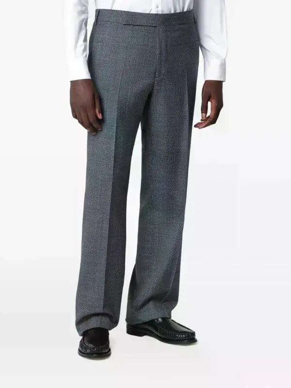 LARDINI Check-pattern Virgin Wool Trousers