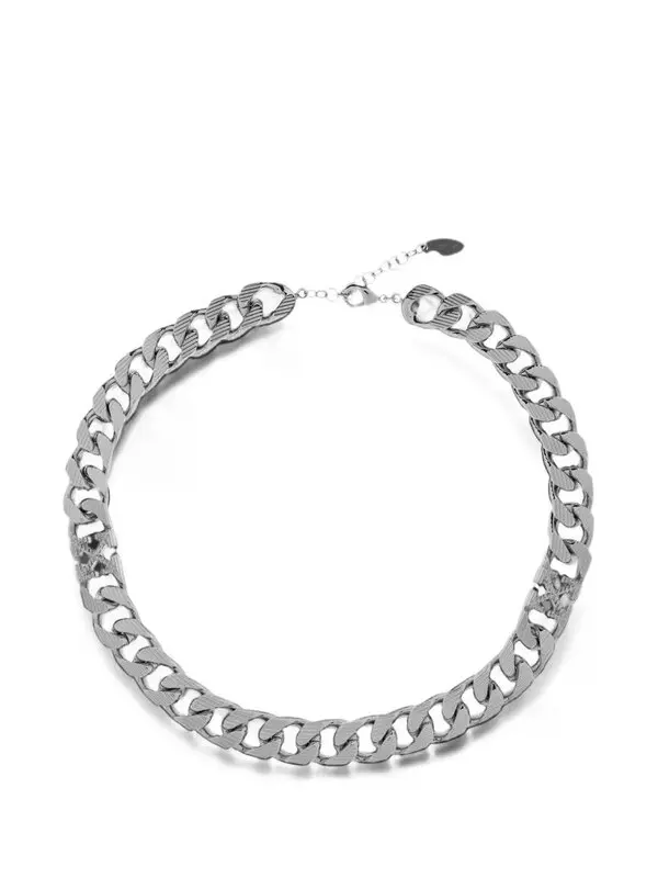Off-White Arrows Textured Curb-chain Necklace - Silver