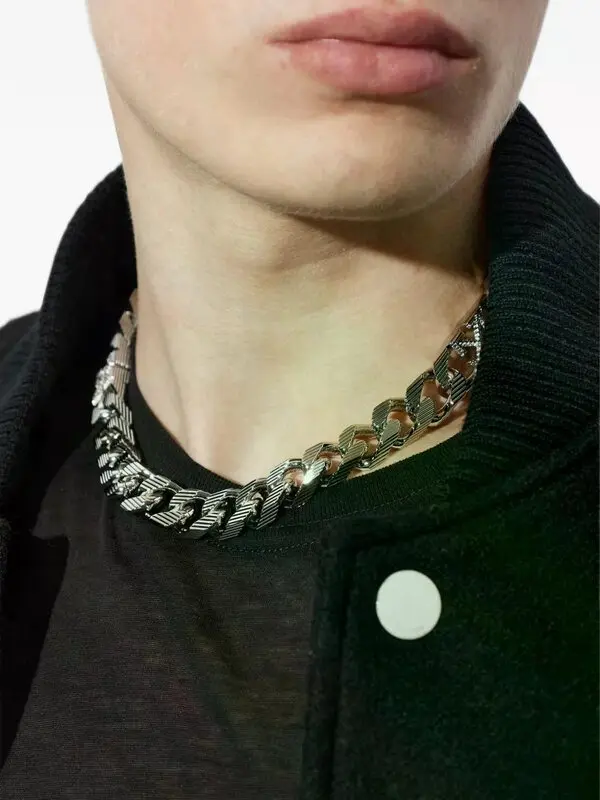 Off-White Arrows Textured Curb-chain Necklace