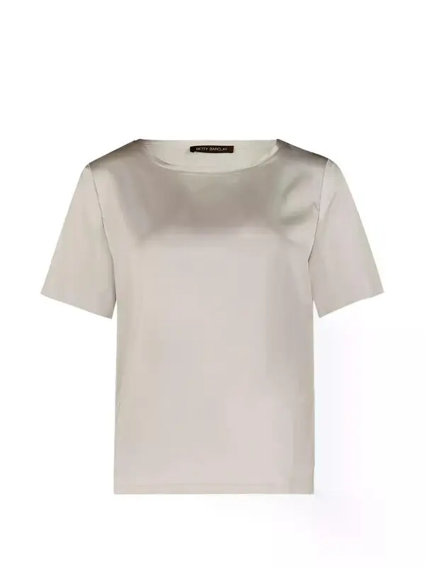 BETTY BARCLAY Satin-finish Short-sleeved Blouse - Neutrals