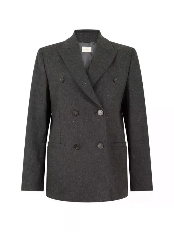 SLOWEAR Sequin-embellished Double-breasted Blazer - Grey
