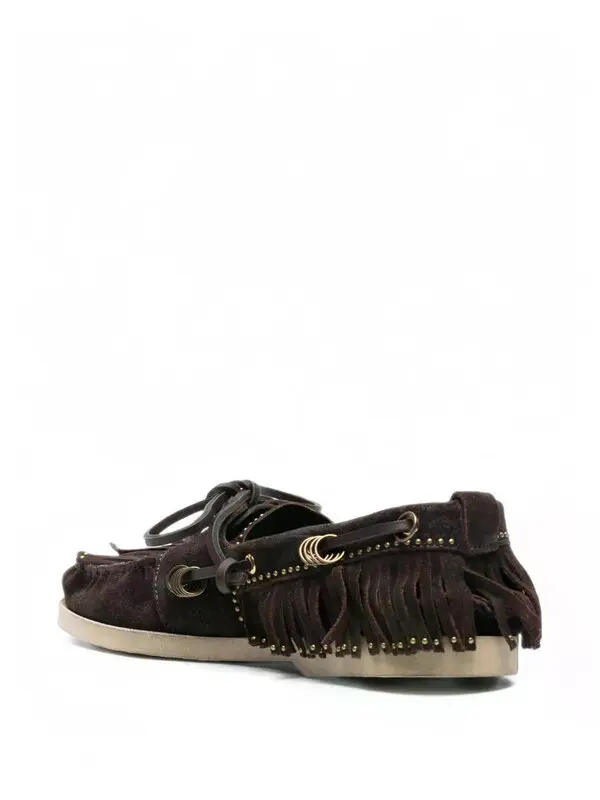GOLDEN GOOSE Fringed Studded Boat Shoes