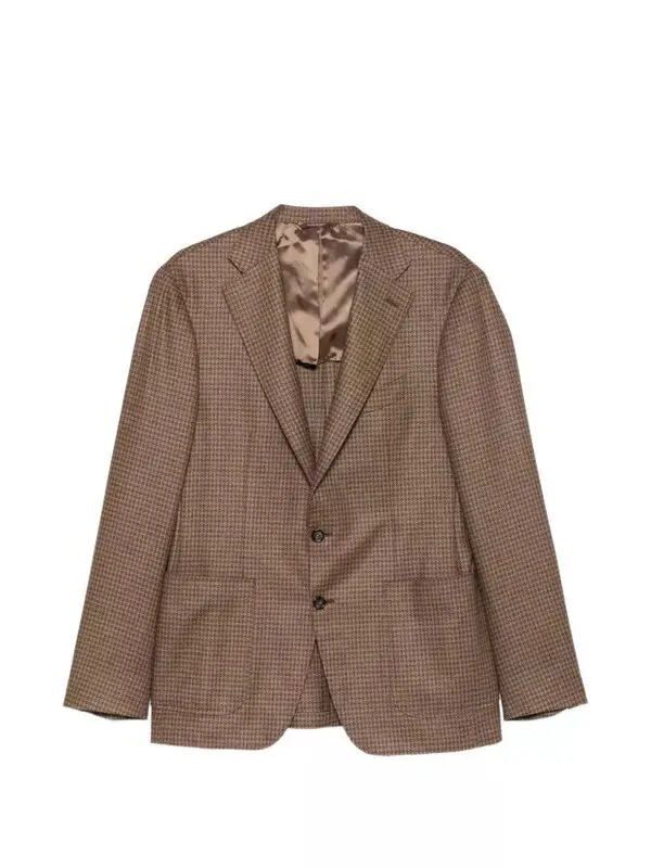 Canali Houndstooth-pattern Blazer - Brown