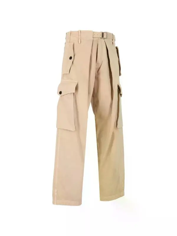 Loewe Cargo Trousers In Cotton - Neutrals