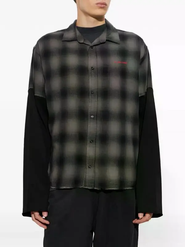 44 LABEL GROUP Check-print Panelled Shirt