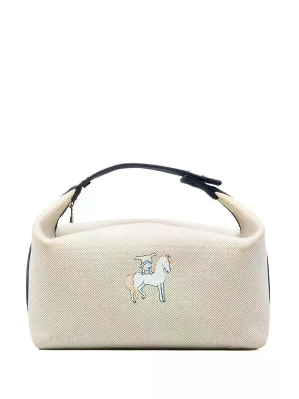 Hermès 2000-2026 Large Toile Bride A Brac Cabriole Case Vanity Bag - Neutrals