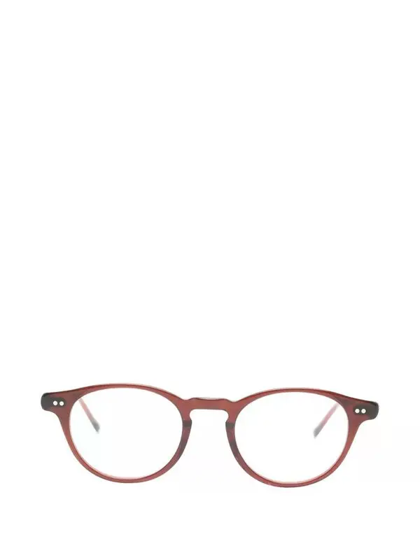 LESCA Bref Round-frame Glasses - Red
