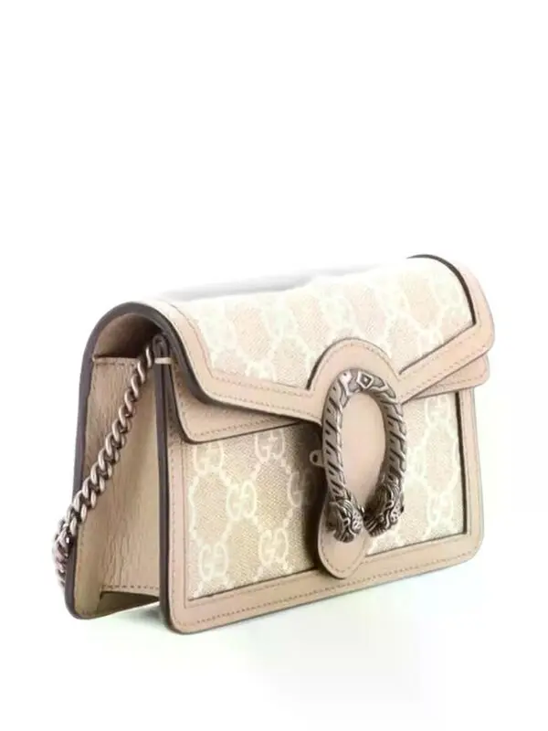 Gucci Dionysus Bag Gg Coated Canvas With Leather Super Mini Crossbody Bag - Neutrals