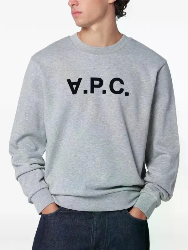 A.p.c. Vpc Logo-print Sweater - Grey