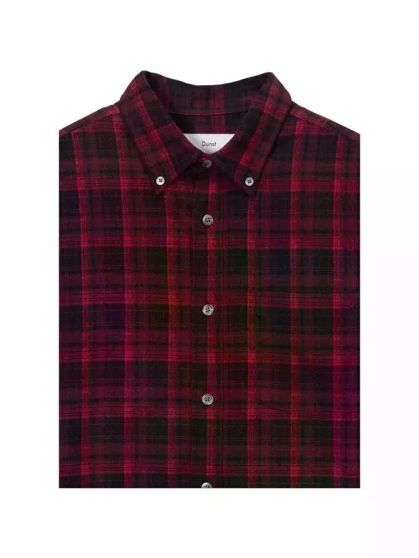 DUNST Check-pattern Button-down Flannel Shirt