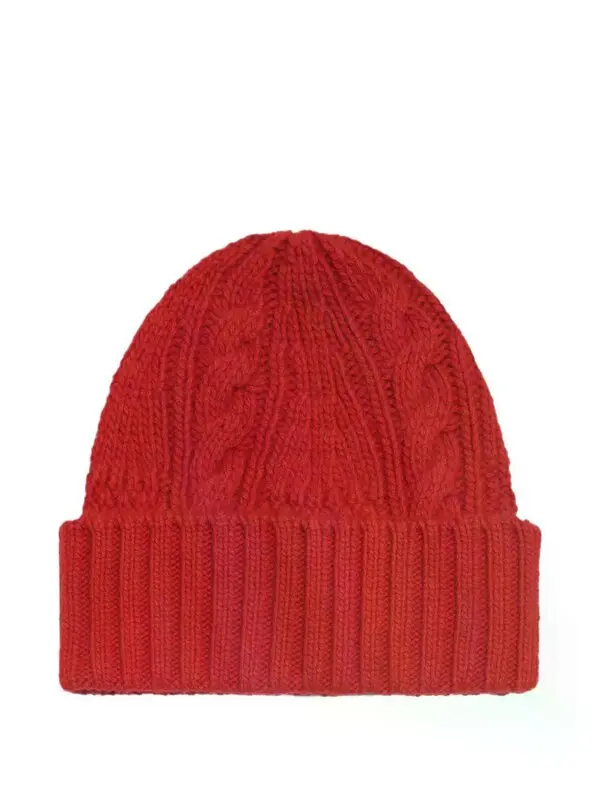 Eric Bompard Cable-knit Beanie Hat - Red